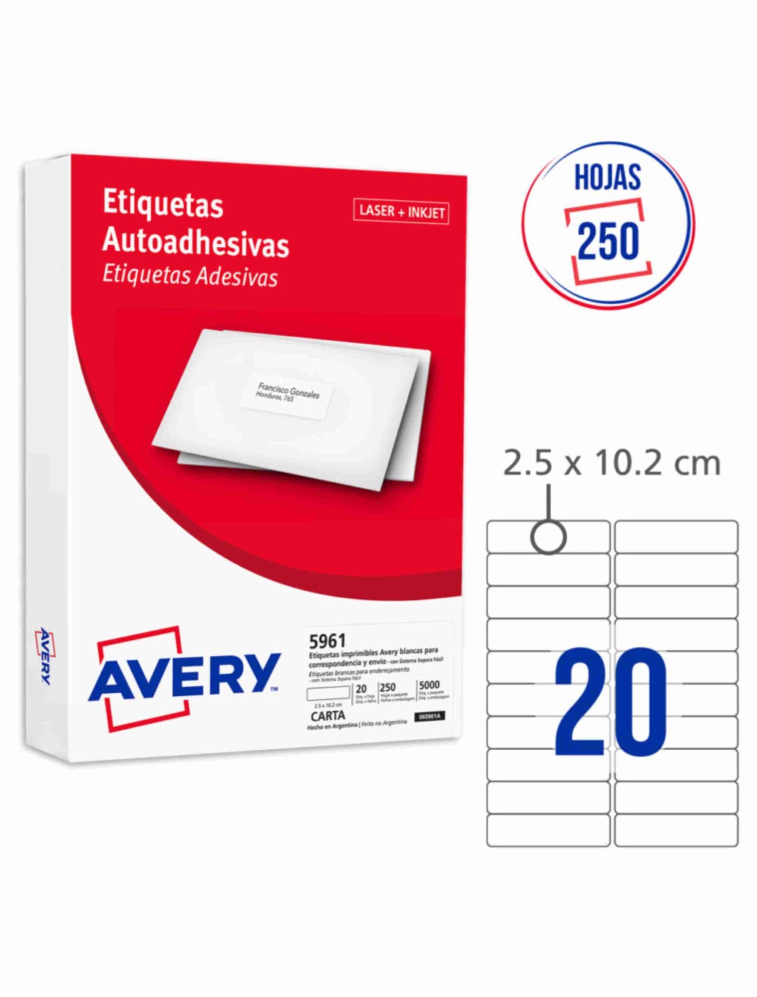 Código 5961 Avery Med. 101,6 x 25,4 MM – Marblas SRL – Etiquetas ...